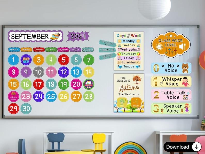 Classroom Calendar Display and Weather Station, Calendar Bulletin Board ...