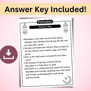 Ramadan Mubarak Reading Comprehension Passage | Printable Ramadan and ...