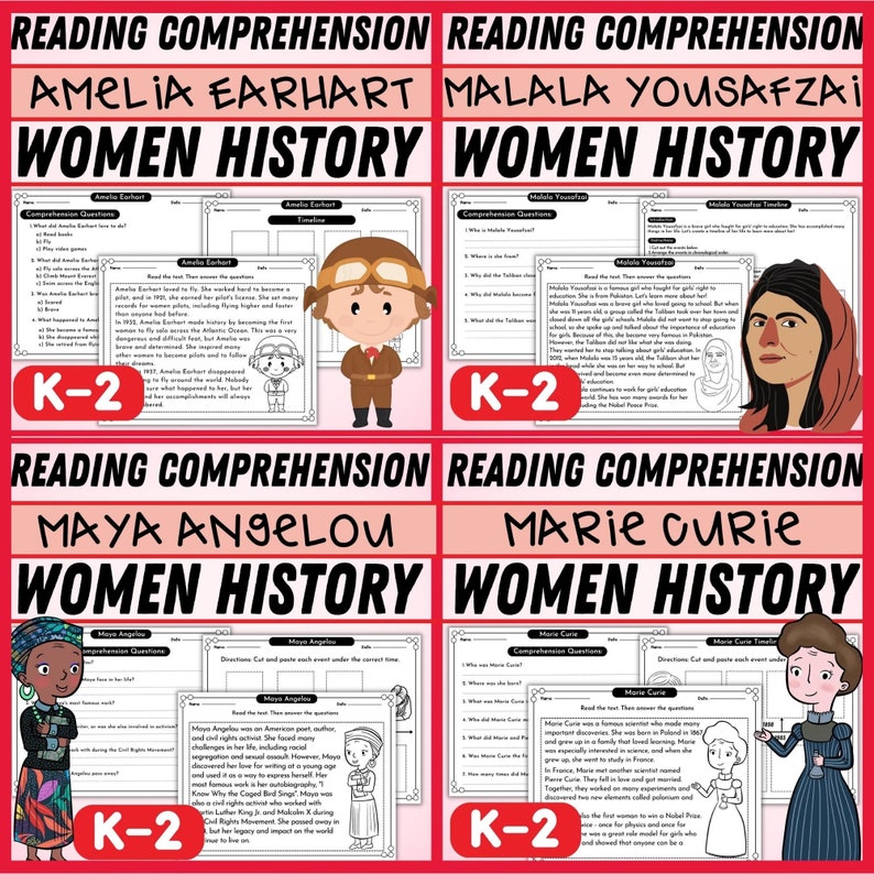 Women's History Month Reading Comprehension Passage BUNDLE 10 Famous ...
