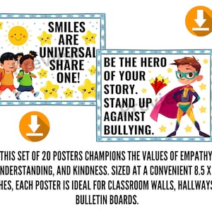 National Bullying Prevention Month Bulletin Board Set - 20 Anti ...