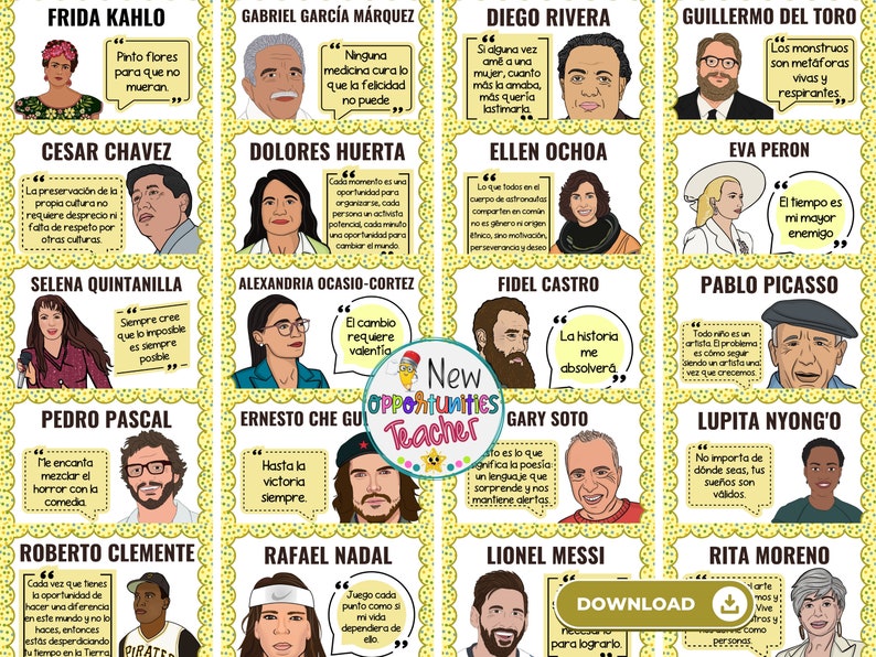 Hispanic Heritage Month Quote Posters | Spanish Classroom Decor ...