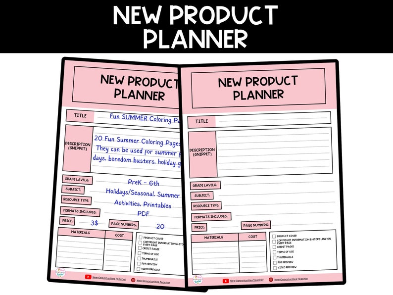 TPT Seller Planner for SEO, Product Brainstorming, Competitive Analysis ...