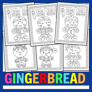 Gingerbread Man Color by Sight Word Worksheets | Gingerbread Man ...