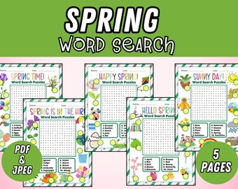 Printable Spring Easter Word Scramble Puzzles Springtime Games April ...