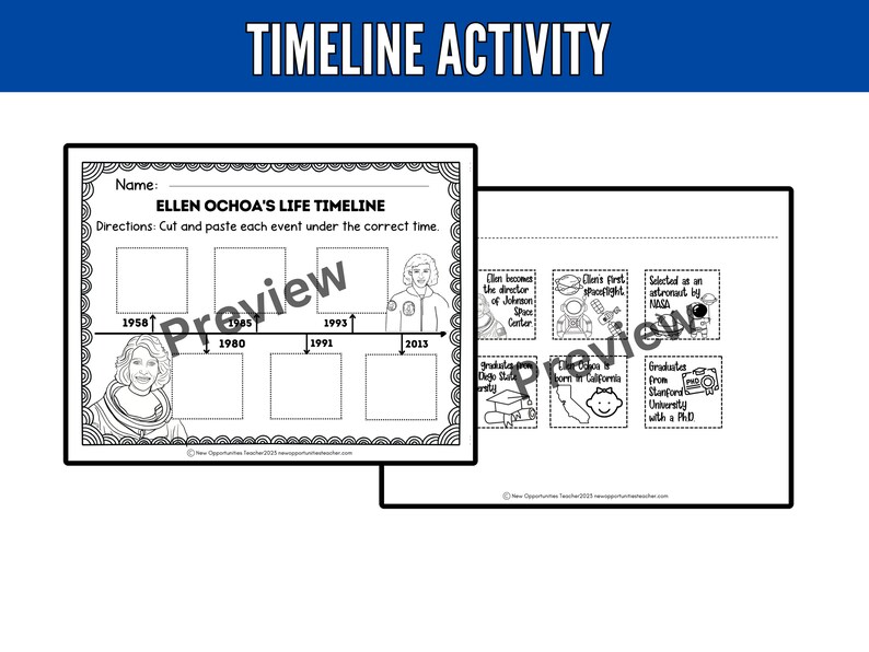 Ellen Ochoa Reading Comprehension Passages and Questions Timeline ...