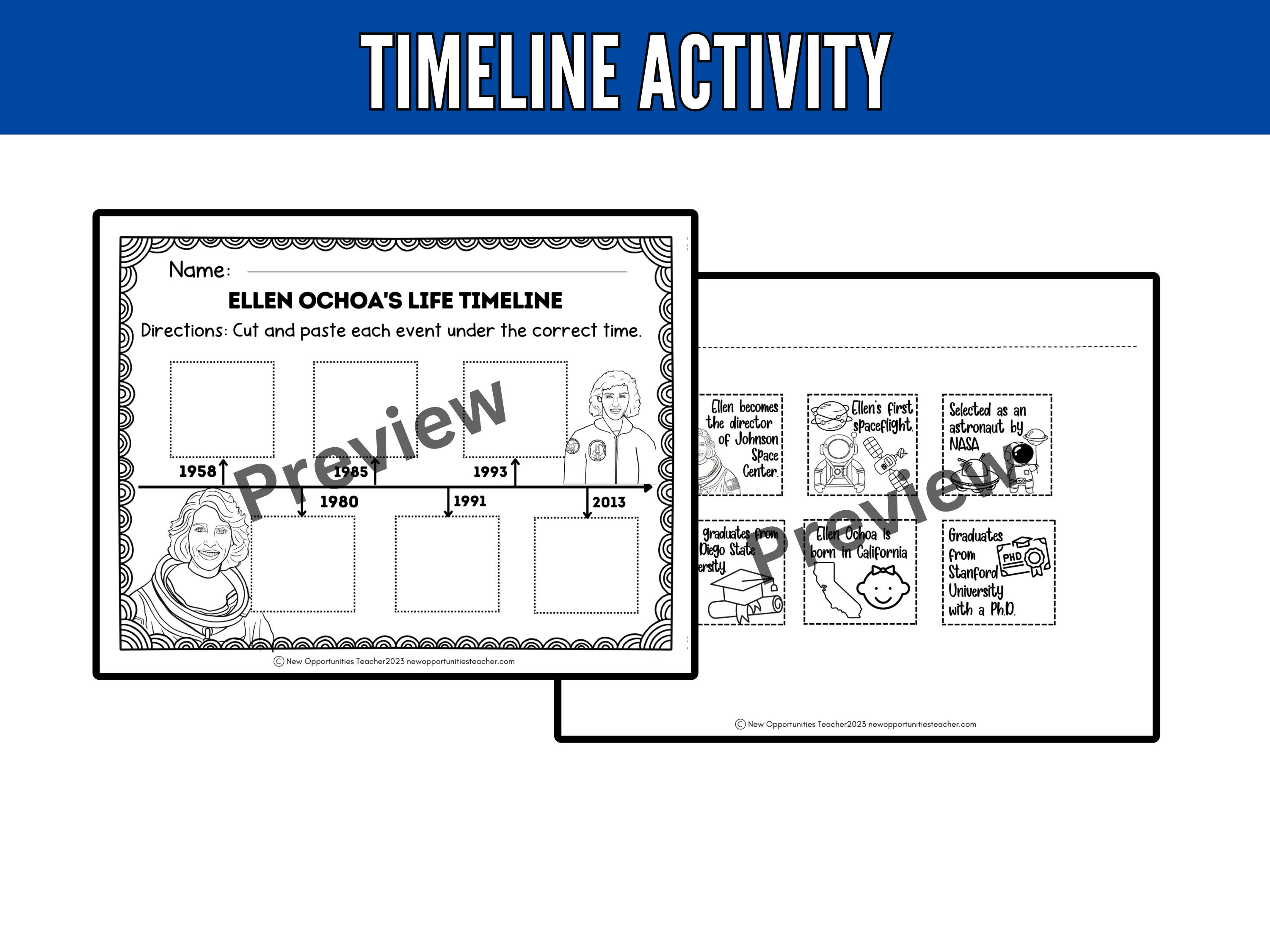 Ellen Ochoa Reading Comprehension Passages and Questions Timeline ...