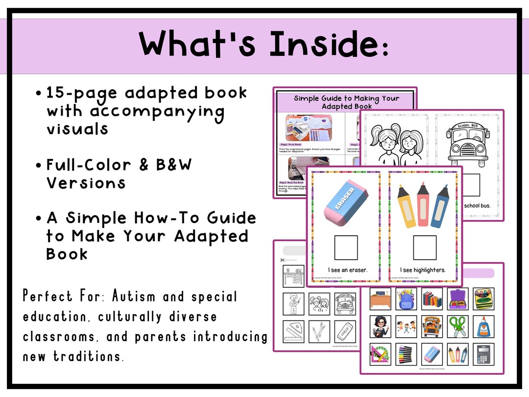 Interactive First Day of School Adapted Book – Essential Classroom ...
