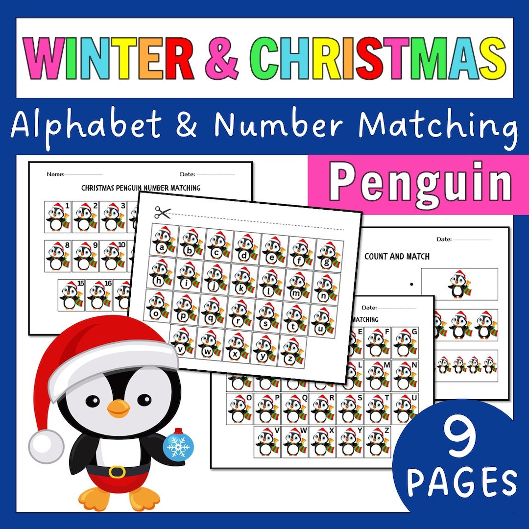 Penguin Alphabet Matching | Number Matching | Winter-themed Activities ...