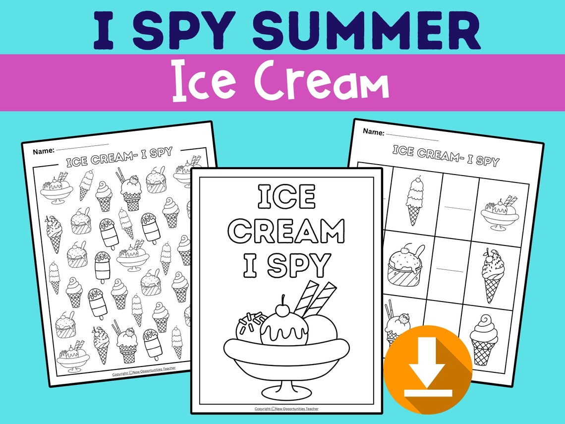 Beach Day I SPY Ice Cream I SPY Watermelon I SPY Printable Summer I Spy ...
