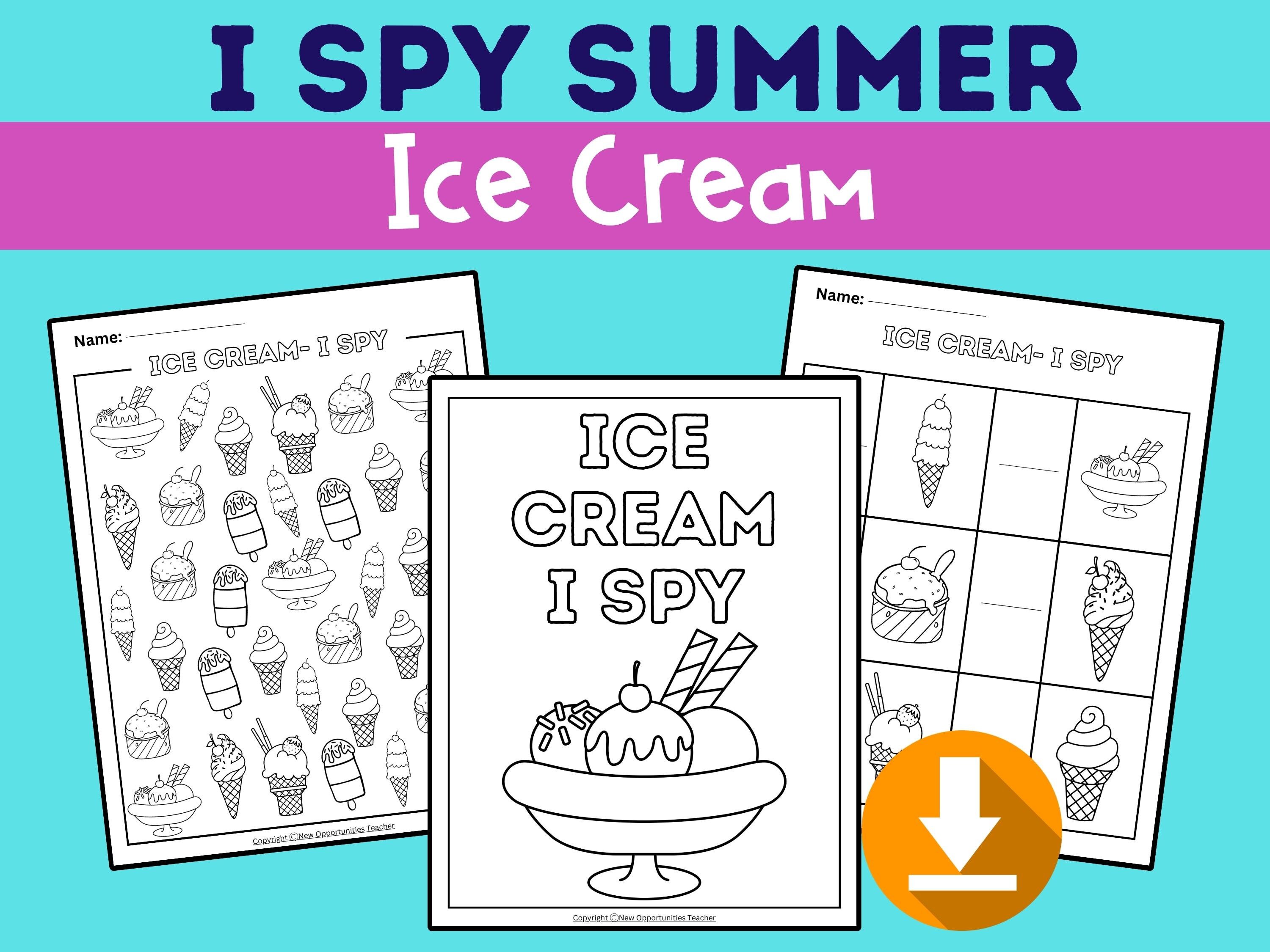 Beach Day I SPY Ice Cream I SPY Watermelon I SPY Printable Summer I Spy ...