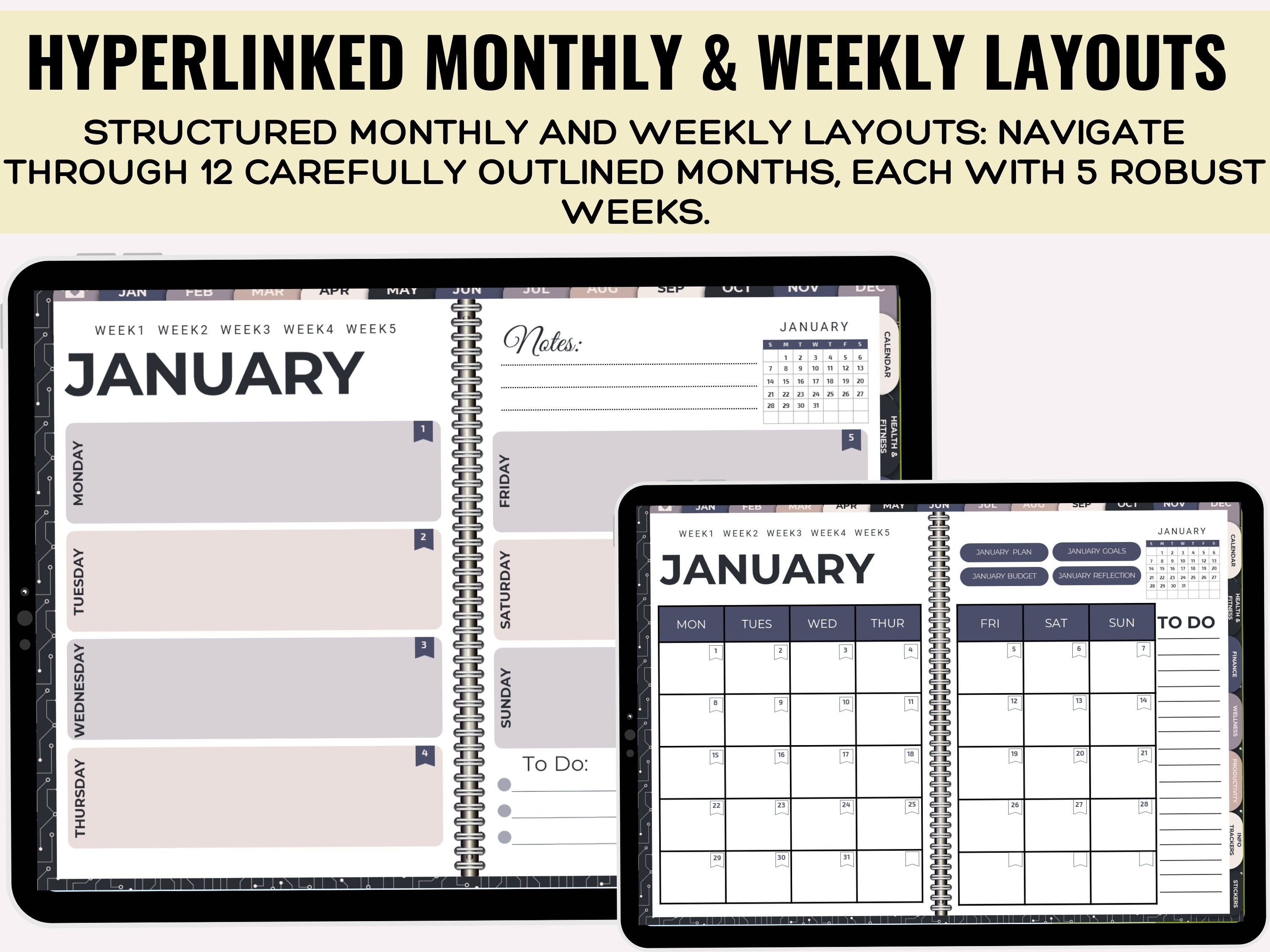 2024 Productivity Digital Planner for Innovators Hyperlinked Monthly ...