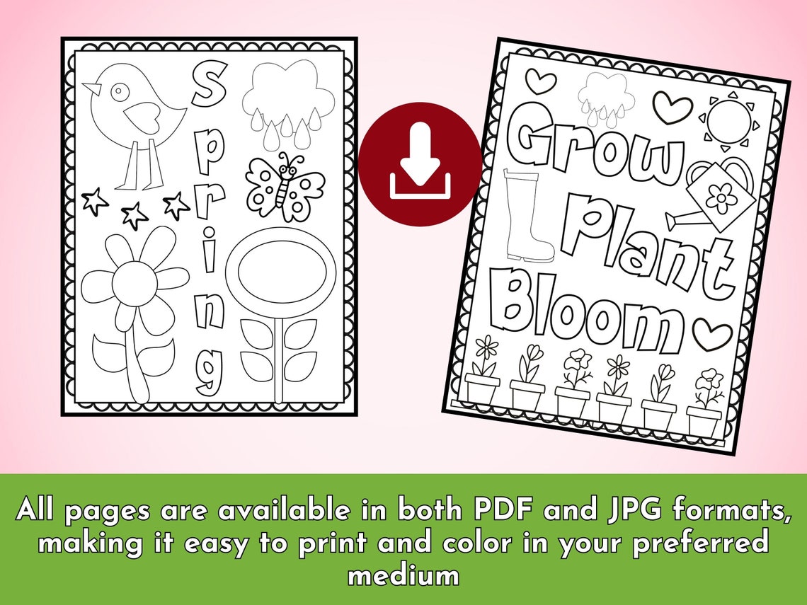 Printable Spring Easter Coloring Pages Springtime Coloring Sheets April ...