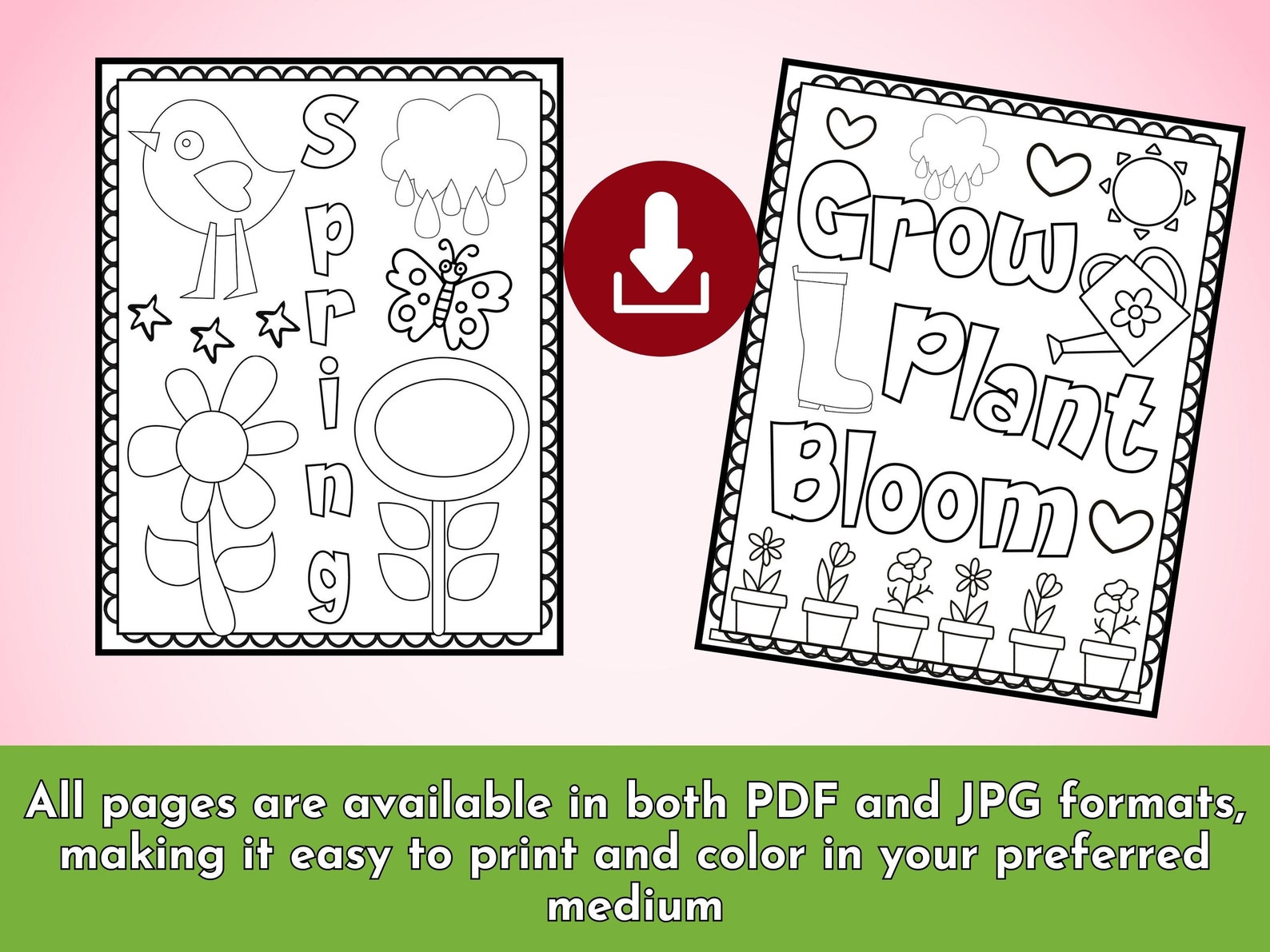 Printable Spring Easter Coloring Pages Springtime Coloring Sheets April ...