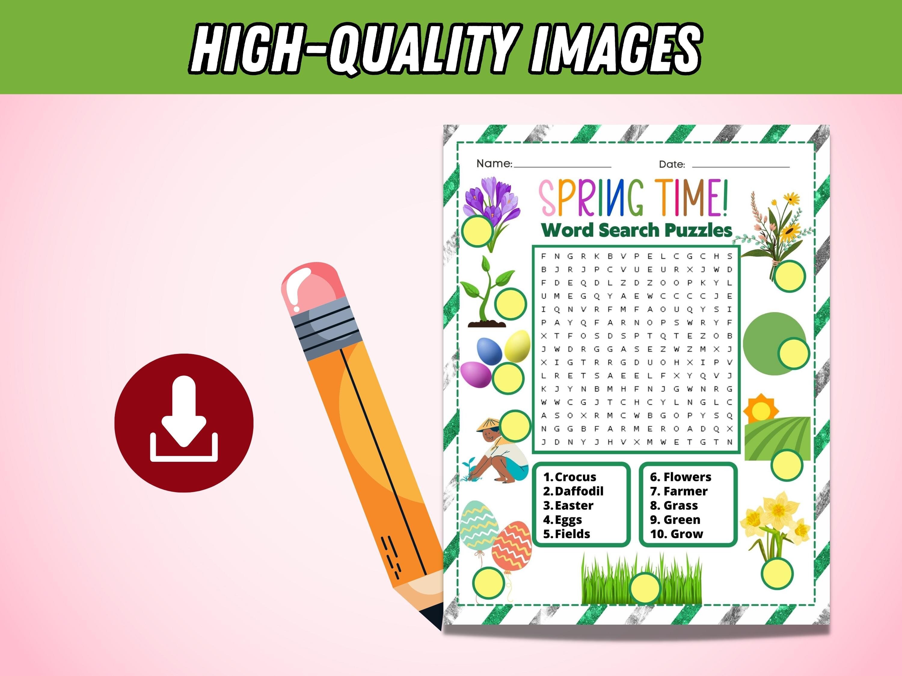 Printable Spring Easter Word Search Puzzles | Springtime Games | April ...