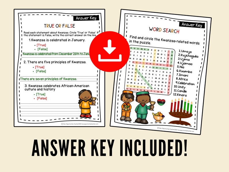 Celebrate Kwanzaa With Our Engaging Kindergarten Workbook - Etsy