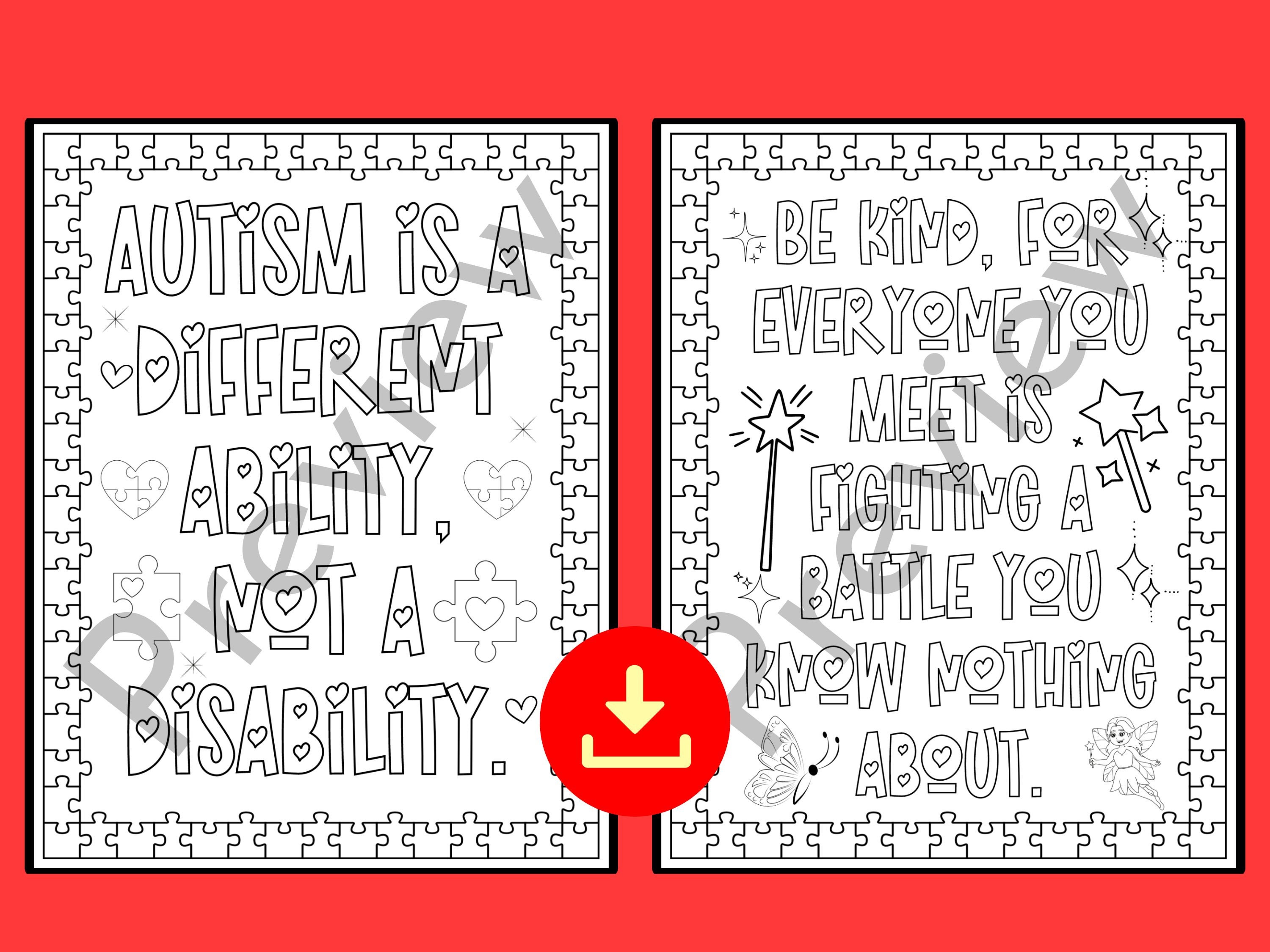 Autism Awareness Month Coloring Pages, Autism Acceptance Puzzles ...