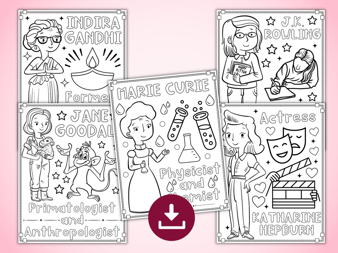 Women's History Month Coloring Pages | Famous Women in History Coloring ...