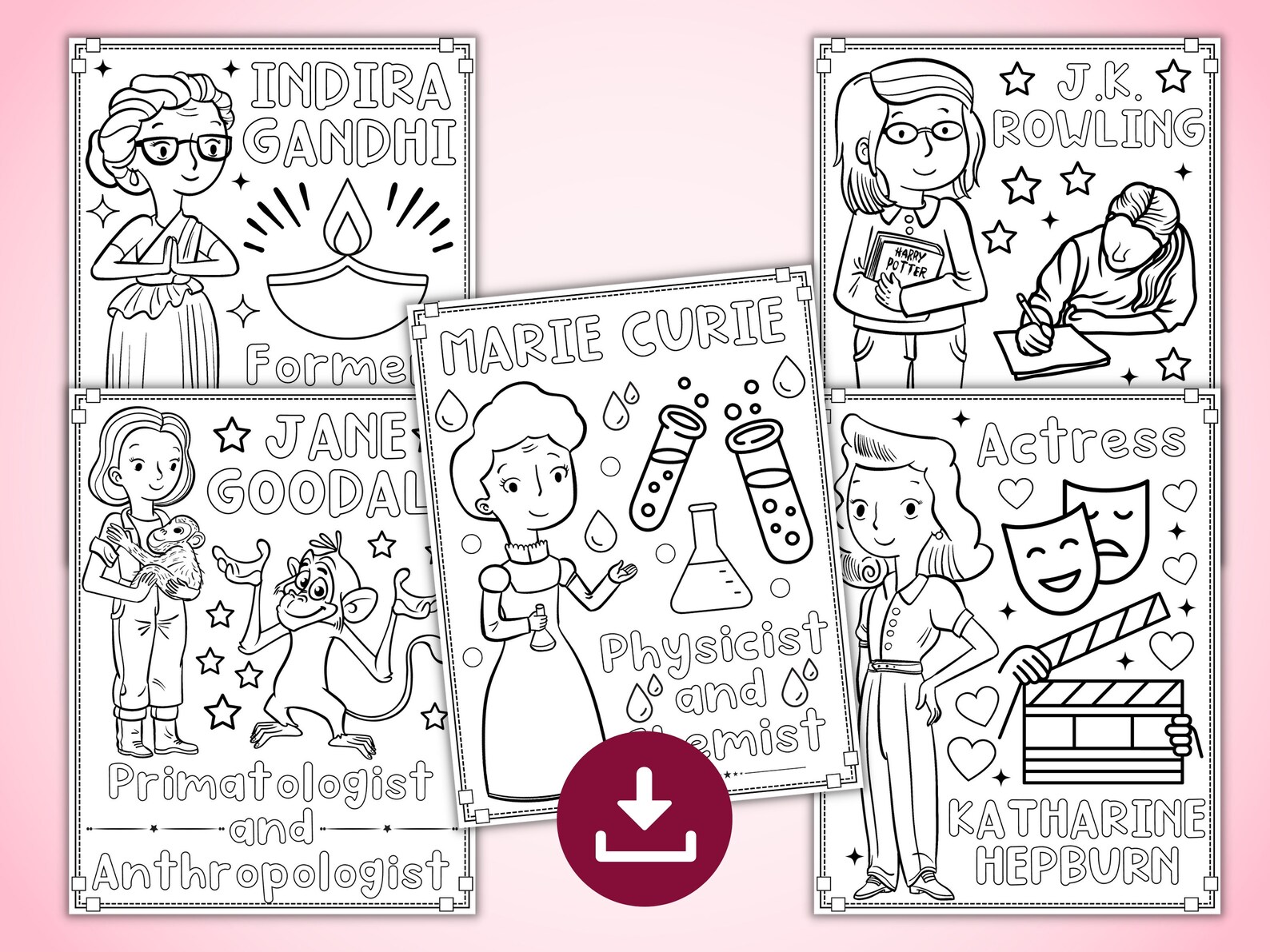 Women's History Month Coloring Pages | Famous Women in History Coloring ...