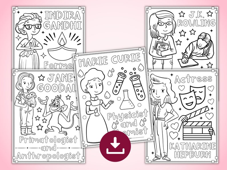 Women's History Month Coloring Pages | Famous Women in History Coloring ...