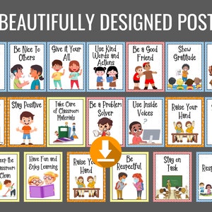 Classroom Rules Posters Set of 20, Classroom Decorations, Bulletin ...