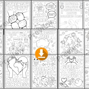 Anti-bullying Coloring Pages – 20 Kindness Activity Sheets (digital ...