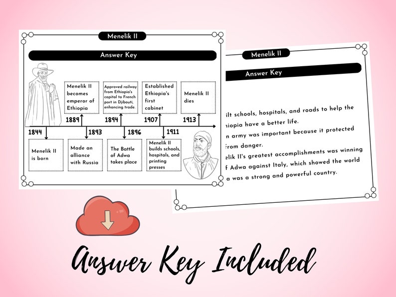 Menelik II Reading Comprehension Passage Black History Month Social ...