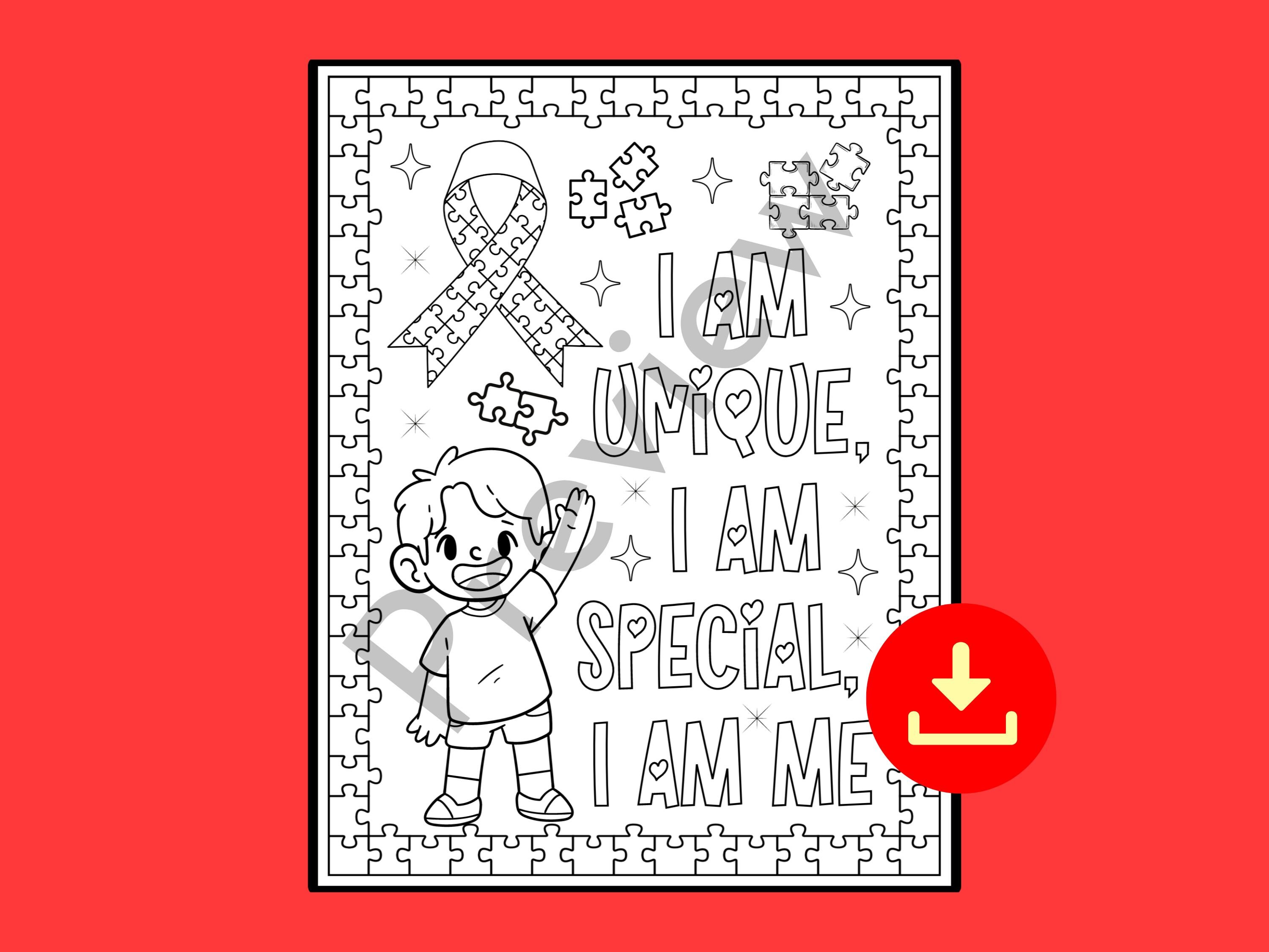 Autism Awareness Month Coloring Pages, Autism Acceptance Puzzles ...