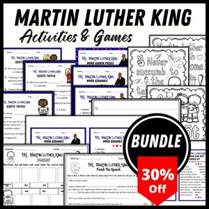 Martin Luther King JR Games & Activities BUNDLE | Black History Month ...