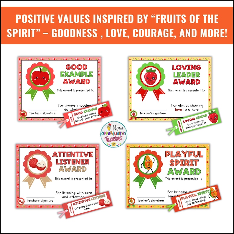 End of Year Student Awards, Fruits of the Spirit Certificates ...