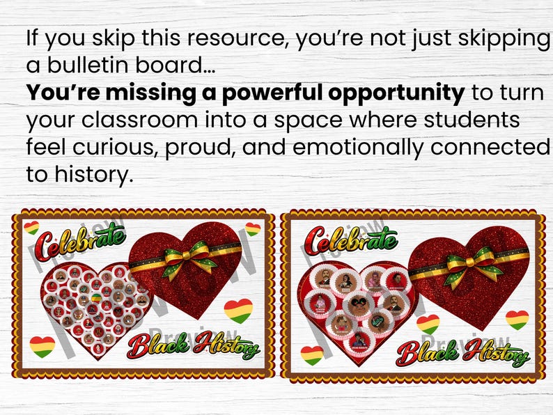 Valentine's Day Black History Month Bulletin Board: Heart Candy Box ...