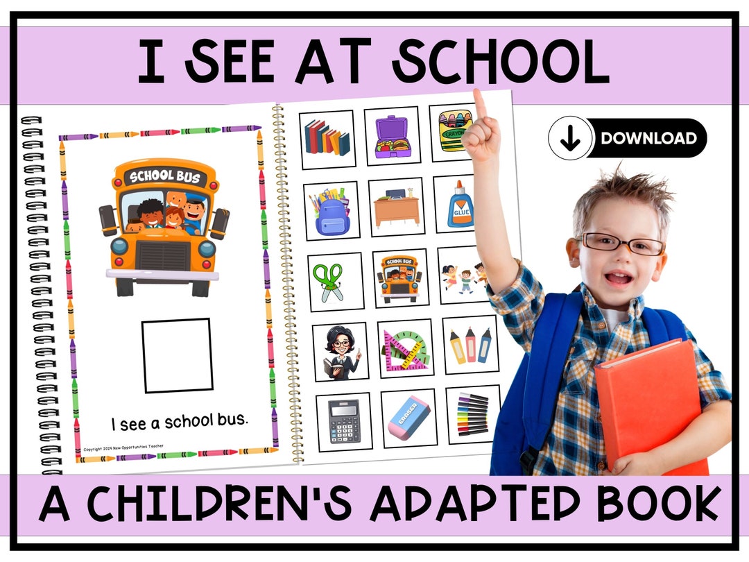 Back to School Interactive Adapted Book, First Day of School Adaptive ...