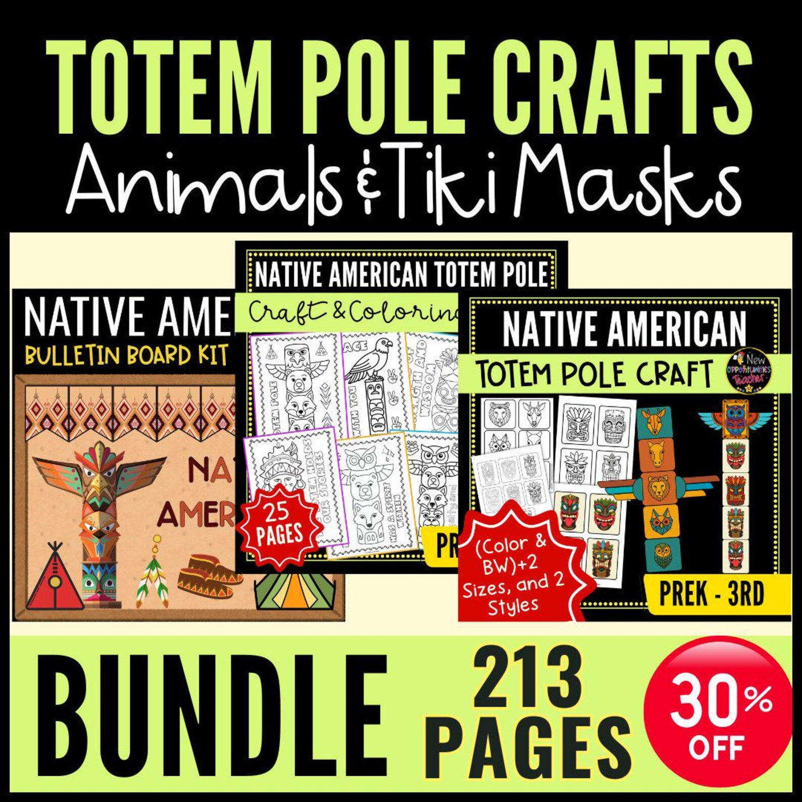 Native American Heritage Month Totem Pole Craft Activities, November ...