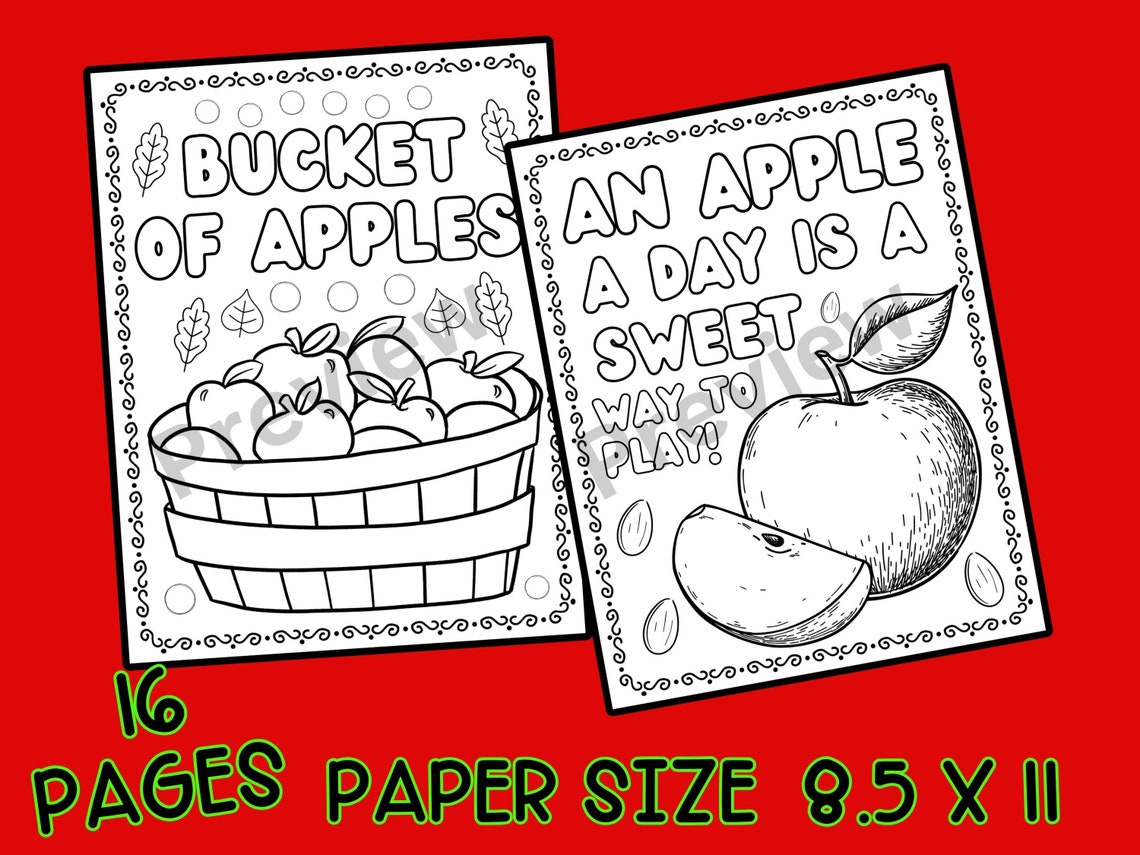 Apple Coloring Pages Apples Coloring Sheets Fall Autumn Coloring ...