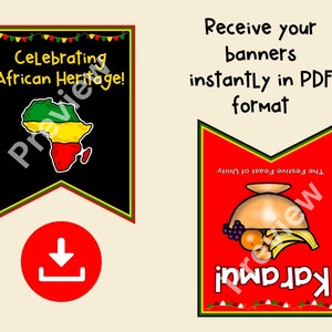 Celebrate Kwanzaa Banners - Kwanzaa Principles Pennants Set of 24 ...