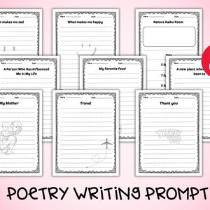 30 Poem-a-day Challenge Templates | National Poetry Month Worksheets ...