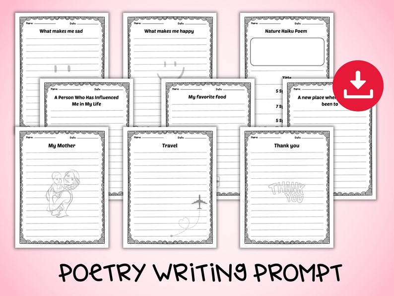30 Poem-a-day Challenge Templates National Poetry Month Worksheets ...