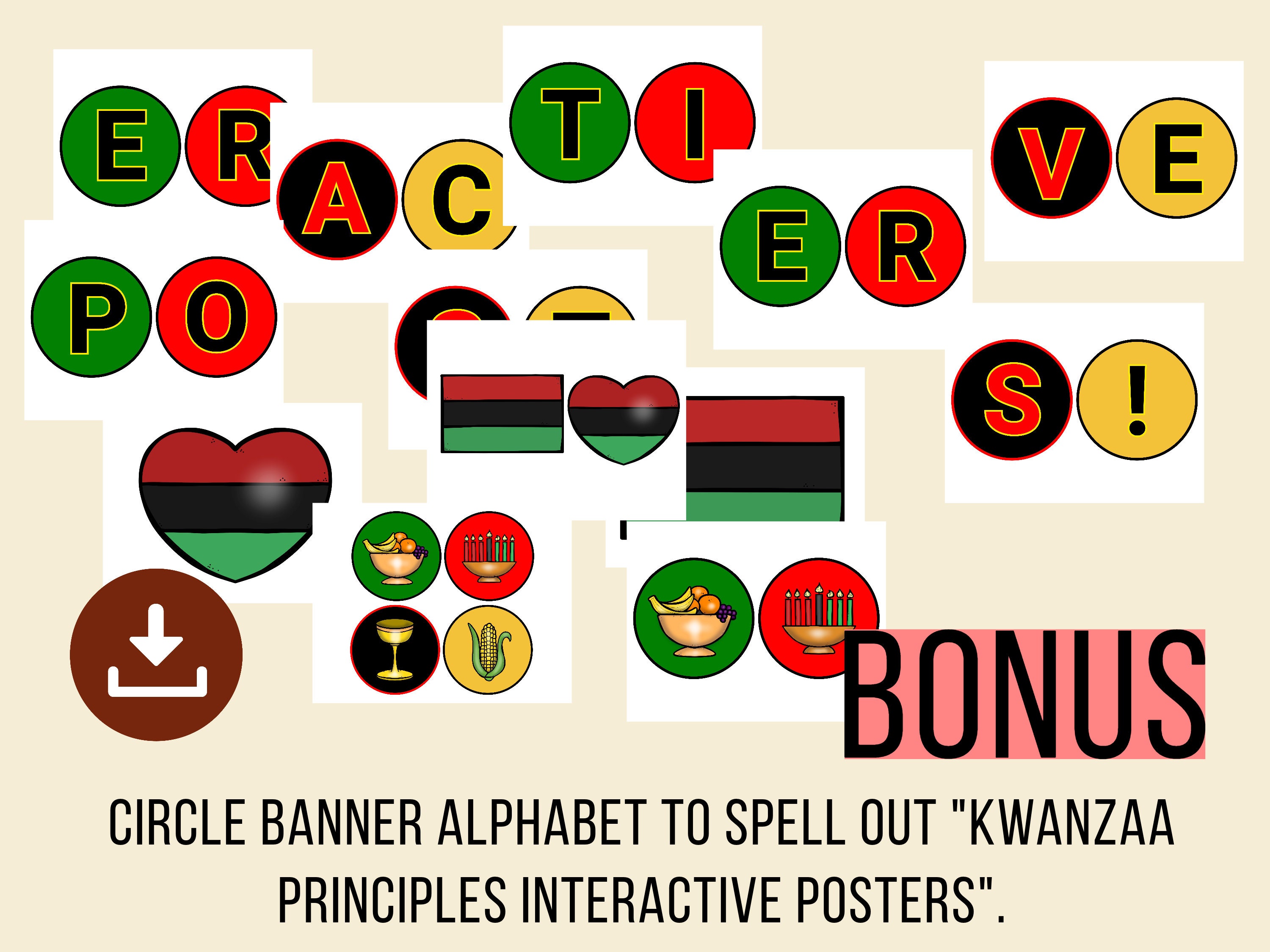 Kwanzaa Principles Bulletin Board Kit - Interactive Classroom Posters ...