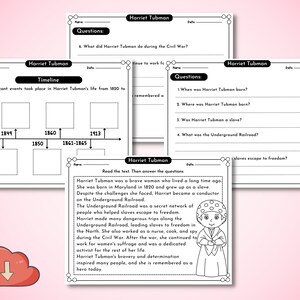 Harriet Tubman Reading Comprehension Passage | Black History Month ...