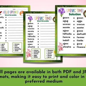 Printable Spring Easter Word Scramble Puzzles | Springtime Games ...