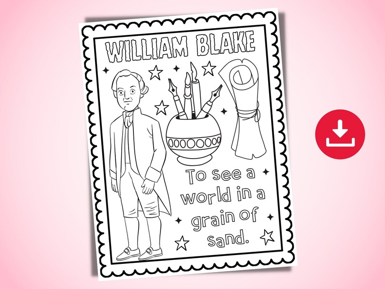 National Poetry Month Coloring Pages Famous Poets Coloring Sheets ...