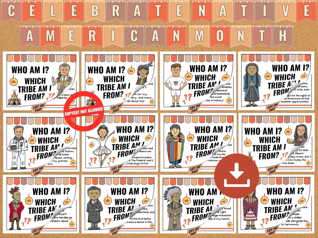 Native American Heritage Month Interactive Bulletin Board - 30 Native ...