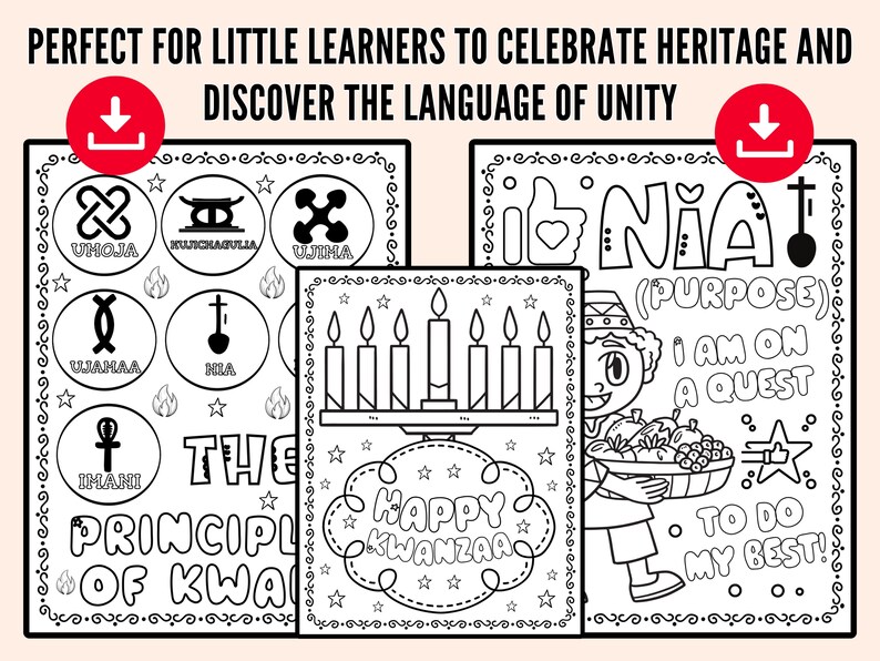 Celebrate Kwanzaa Coloring Pages - Kwanza Principles Coloring Sheets (k ...