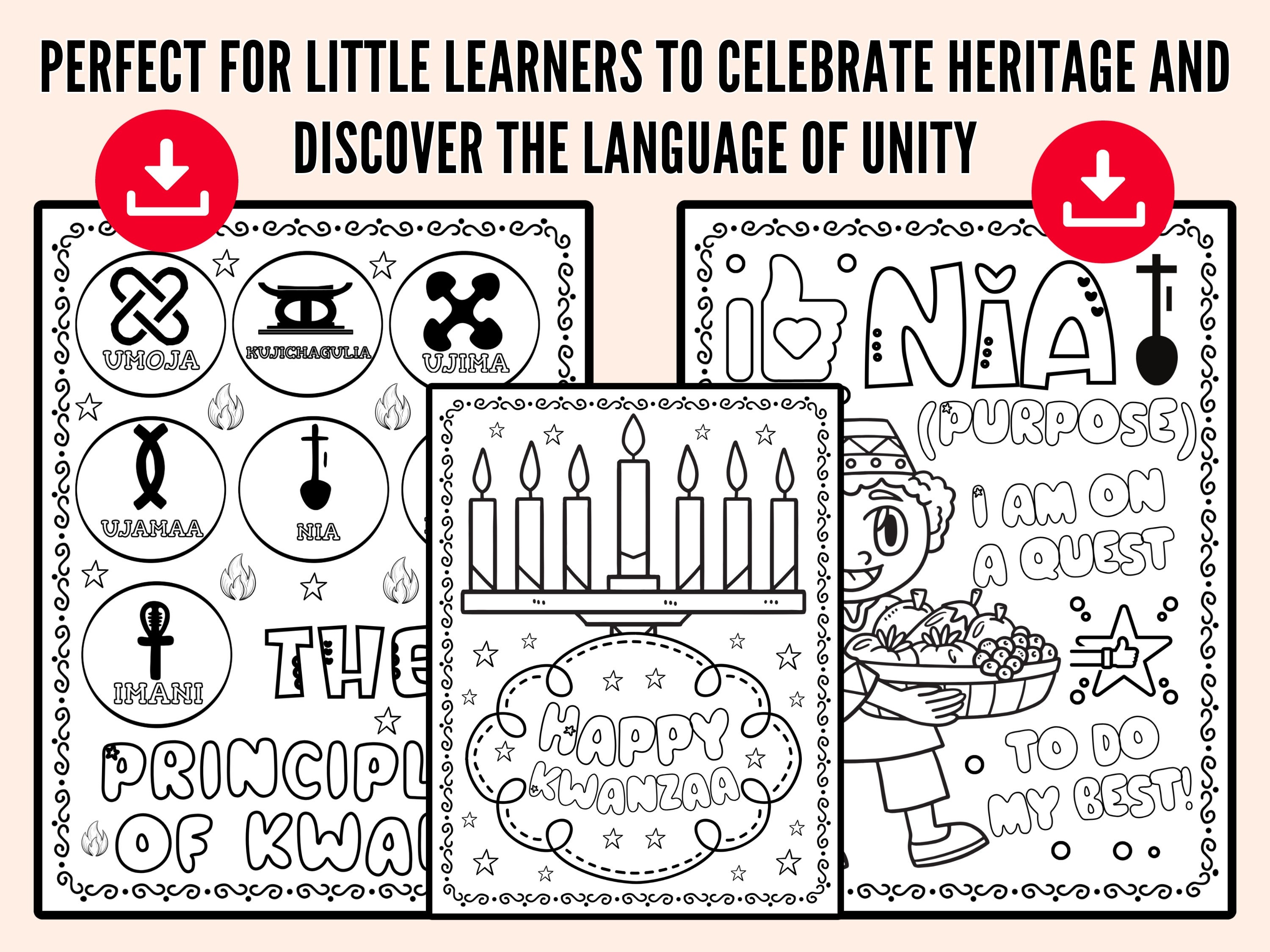 Celebrate Kwanzaa Coloring Pages - Kwanza Principles Coloring Sheets (k ...