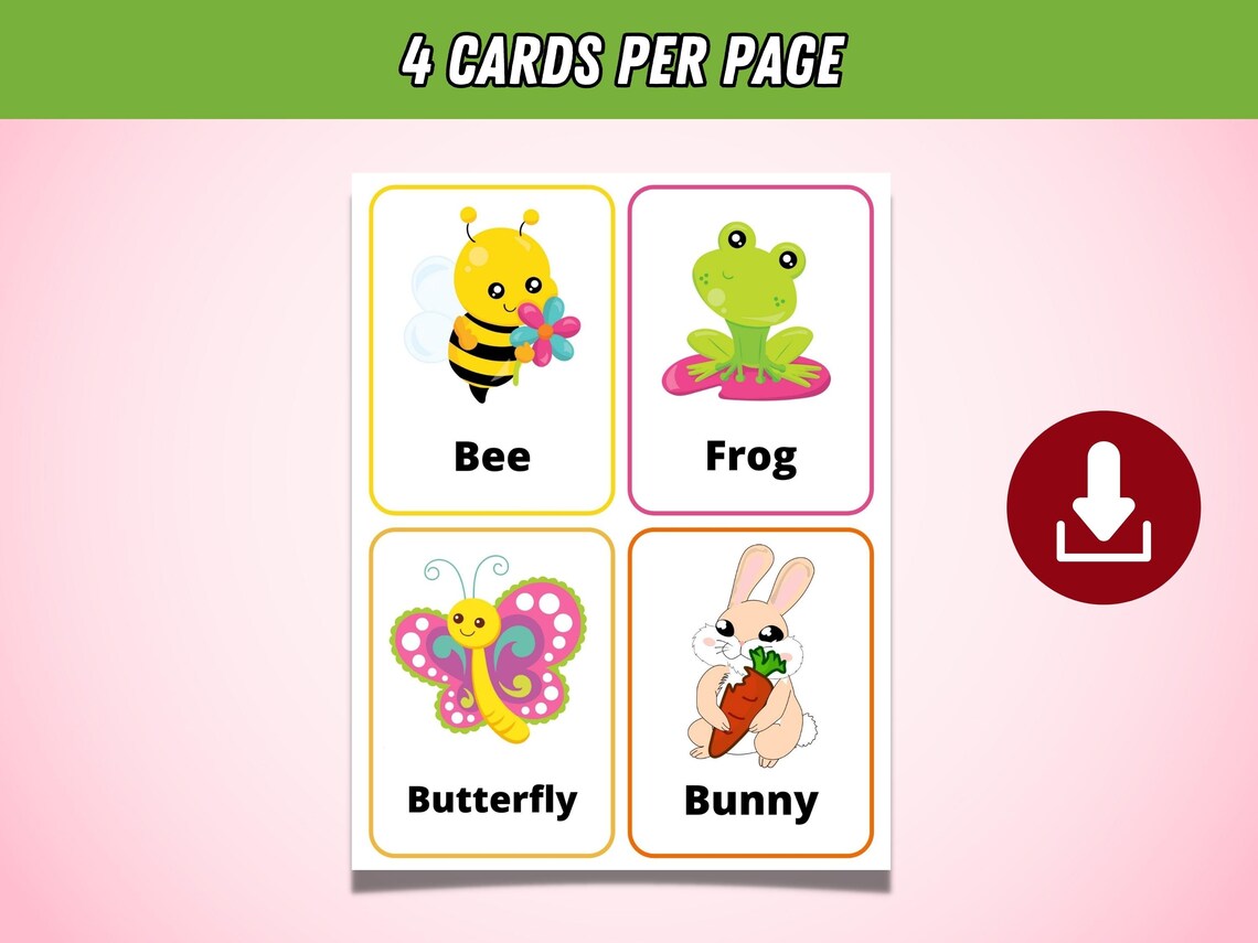 Printable Spring Sight Words Flash Cards Springtime Montessori Cards ...