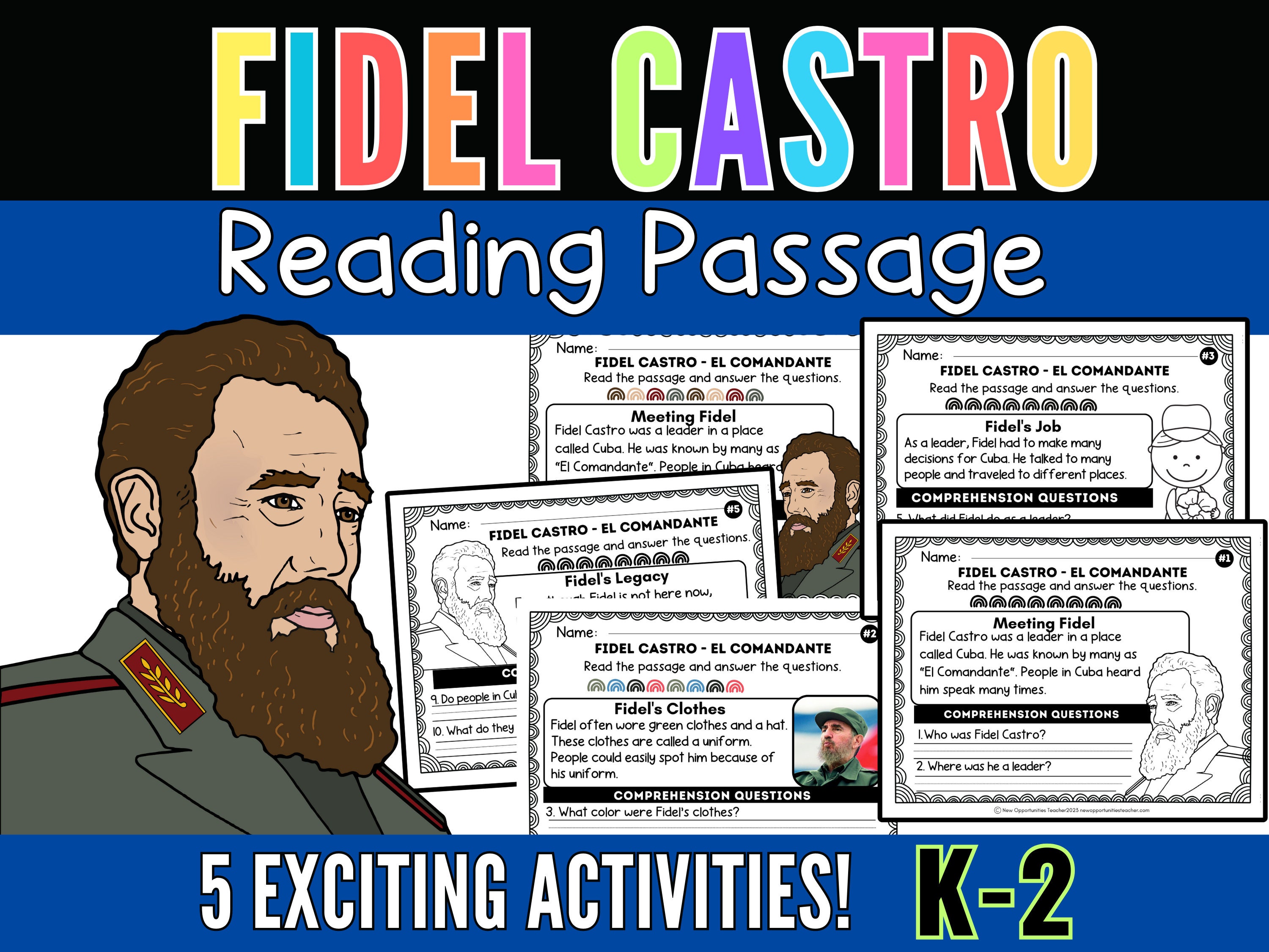 Fidel Castro Reading Comprehension Passages | Timeline | Vocabulary ...