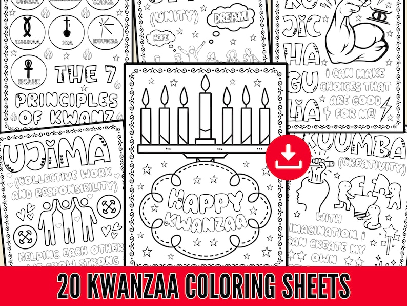 Celebrate Kwanzaa Coloring Pages - Kwanza Principles Coloring Sheets (k ...