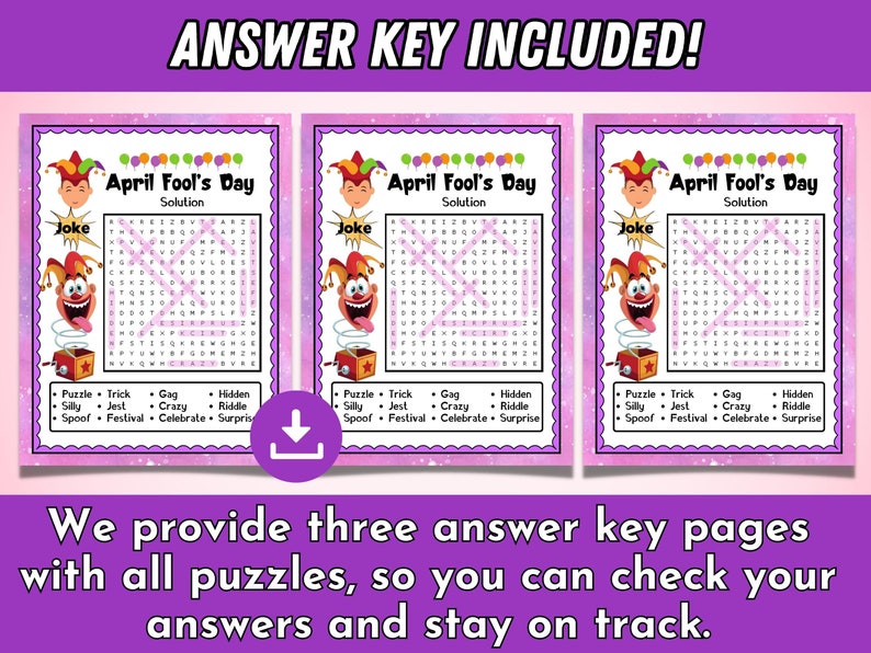 April Fools' Day Word Search April Fools' Day Printable Puzzle 1st ...