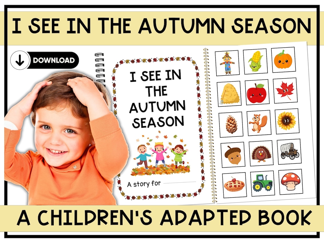 Autumn Fall Interactive Adapted Book, Autism, Special Education, Early ...