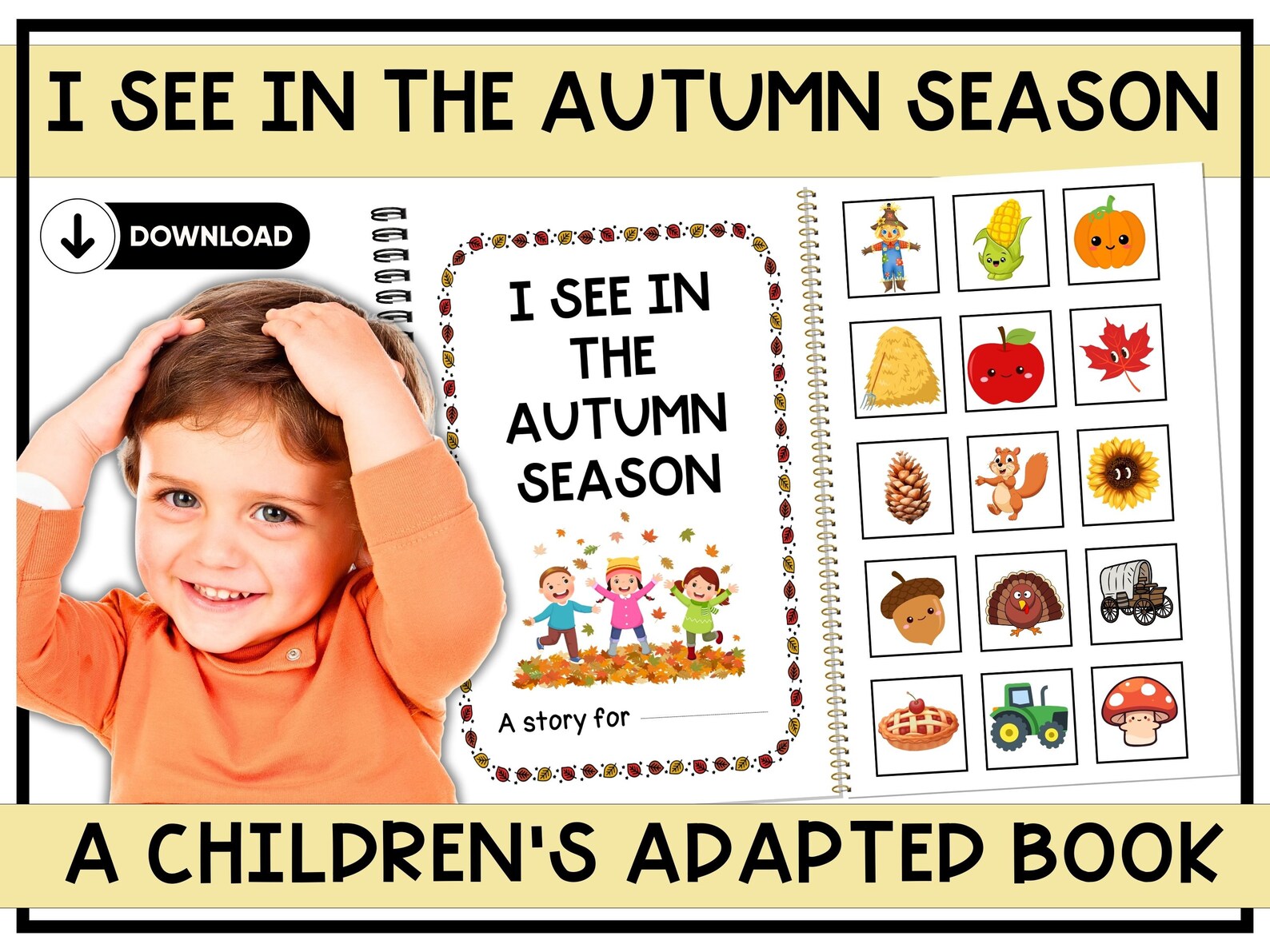Autumn Adapted Book, Special Education, Interactive Learning (digital ...