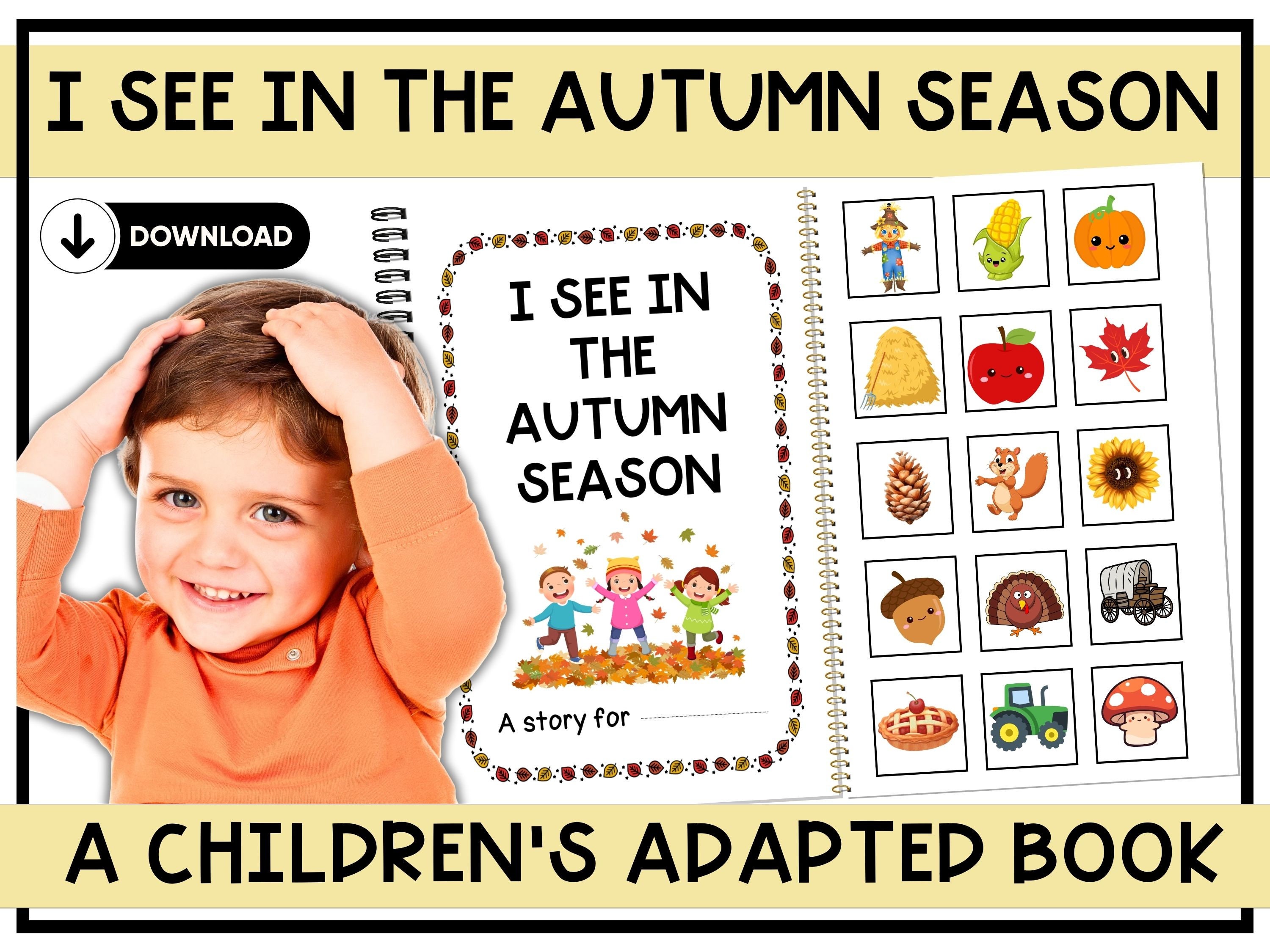 Autumn Adapted Book, Special Education, Interactive Learning (digital ...